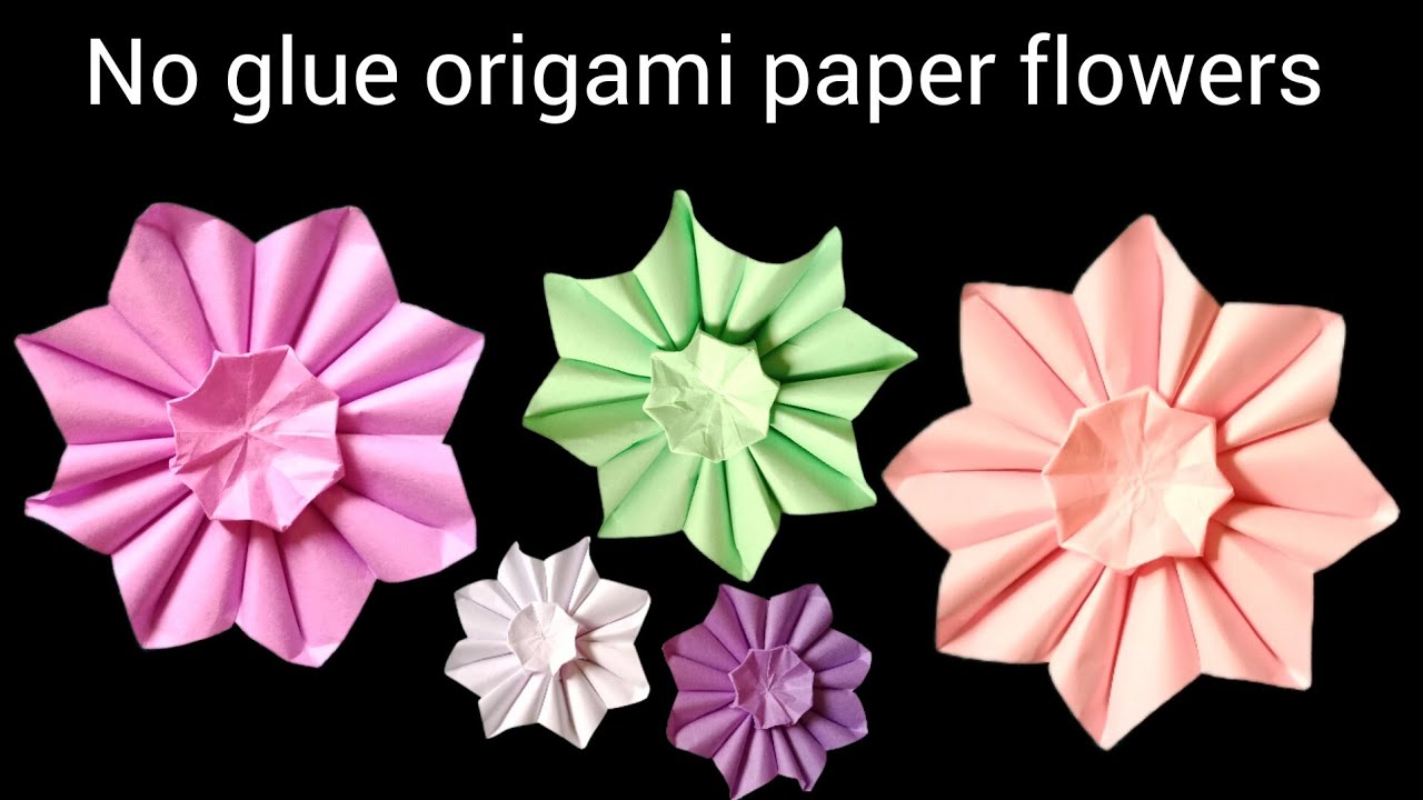 DIY paper flower / 8 petal flowers tutorial (one sheet/No Glue) - YouTube