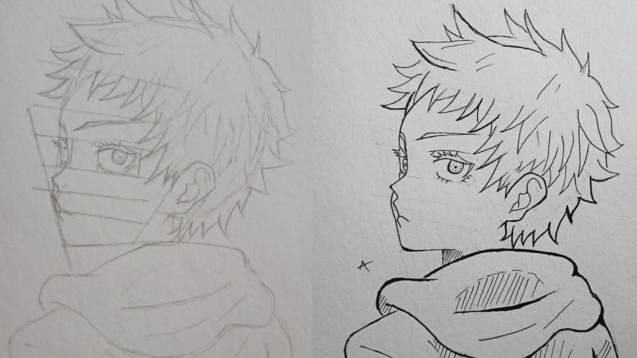 How to draw gojo satoru|step by step|easy for beginners #draw #gojo # ...