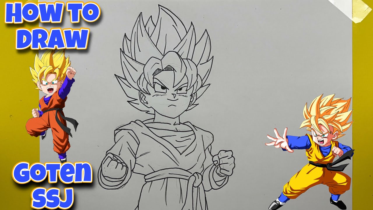 How To Draw Super Saiyan Goten | Dragon Ball Super | Step By Step #drawing #goten - YouTube