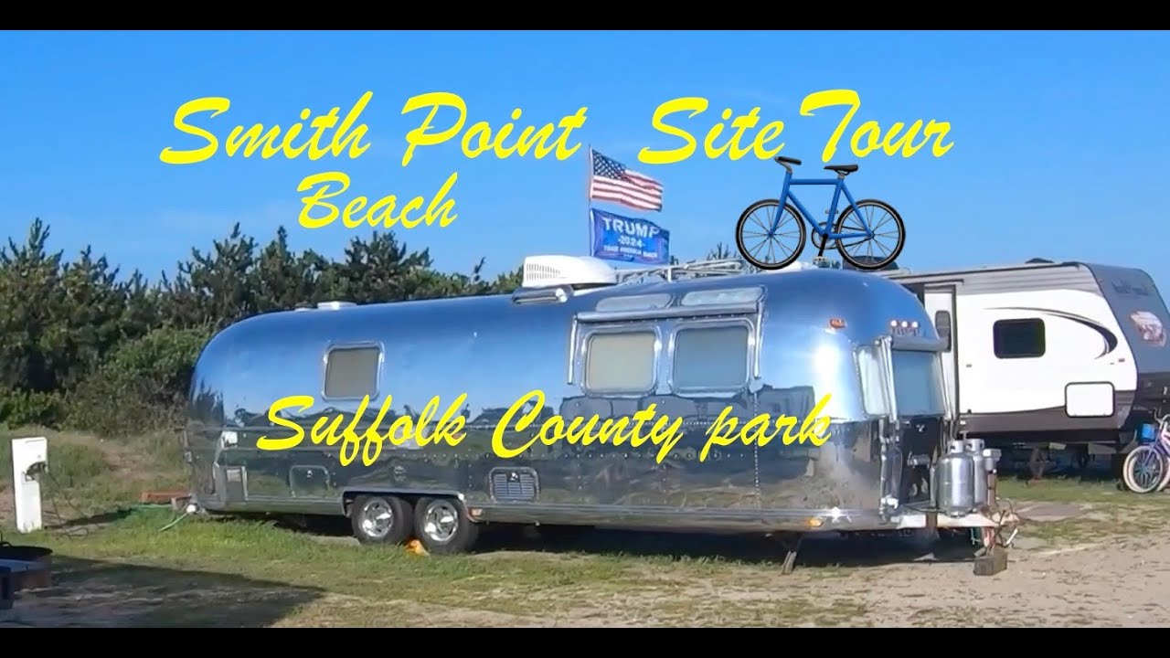 Smith Point Beach Campground site tour Ocean front camping in Suffolk ...