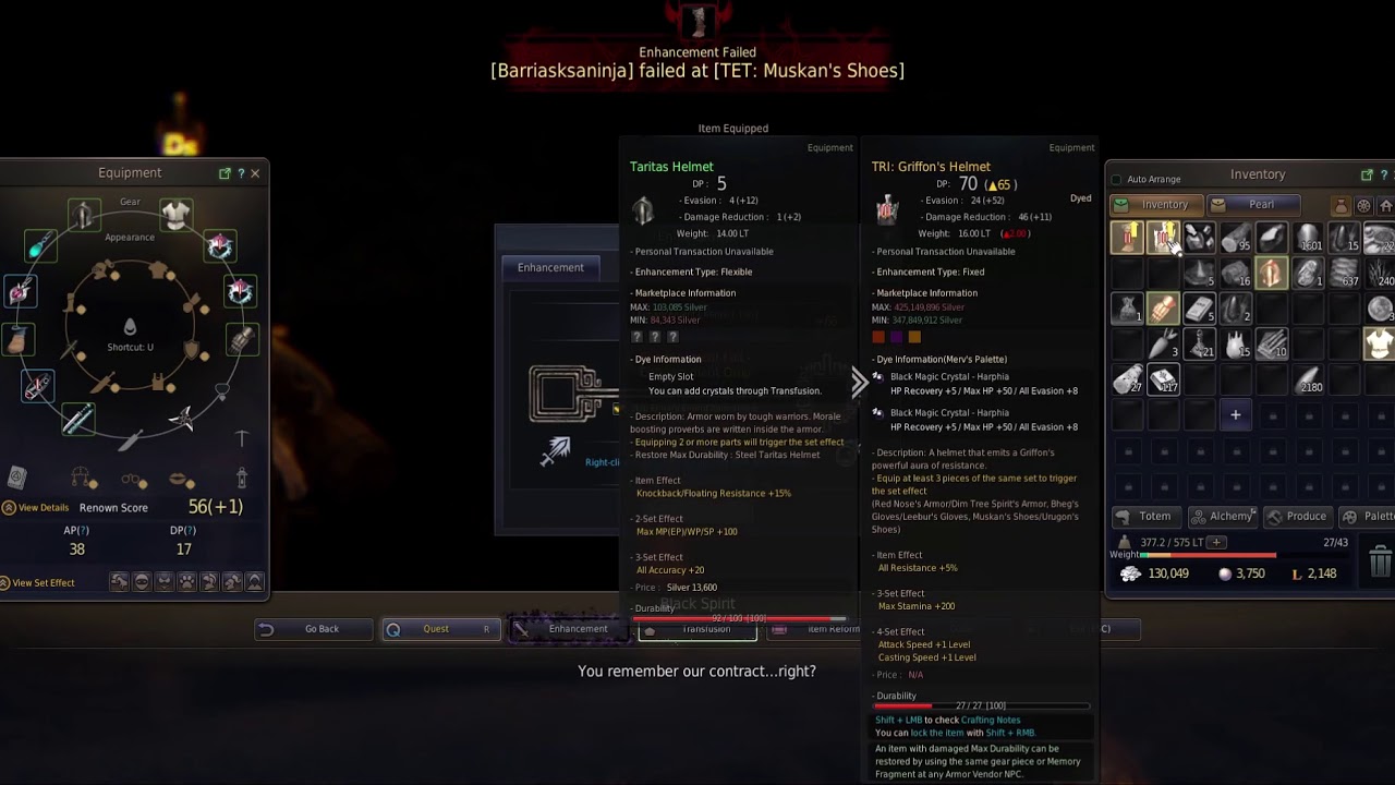 How to tet Griffon Helmet - BDO enhancing - YouTube