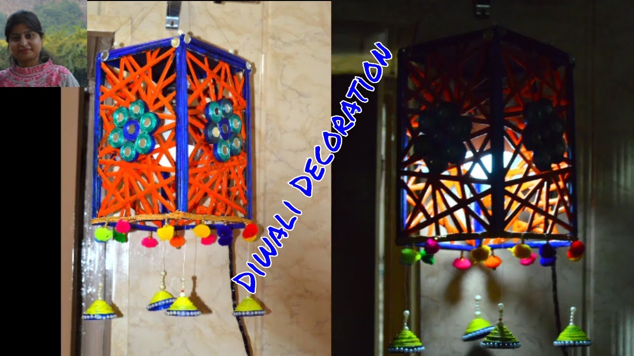 How To Make Lantern With Newspaper | Newspaper Craft | Home Decor Idea ...