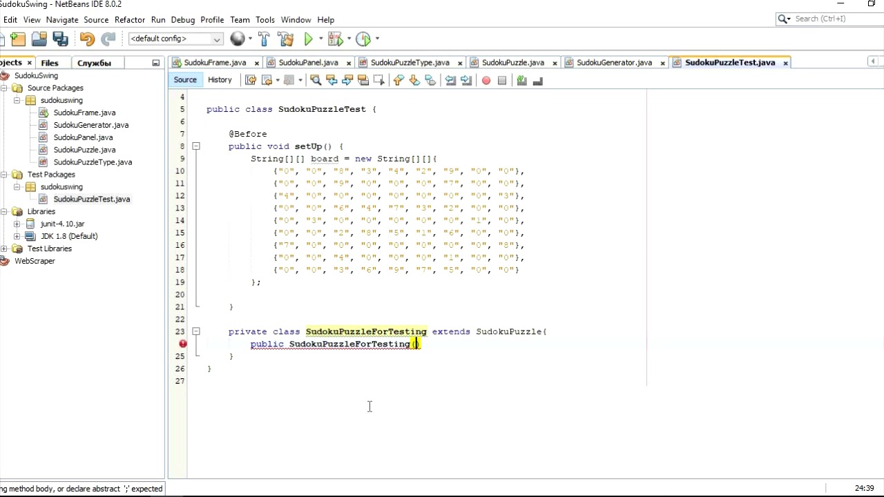 Java Sudoku 7 Create Unit Test Youtube