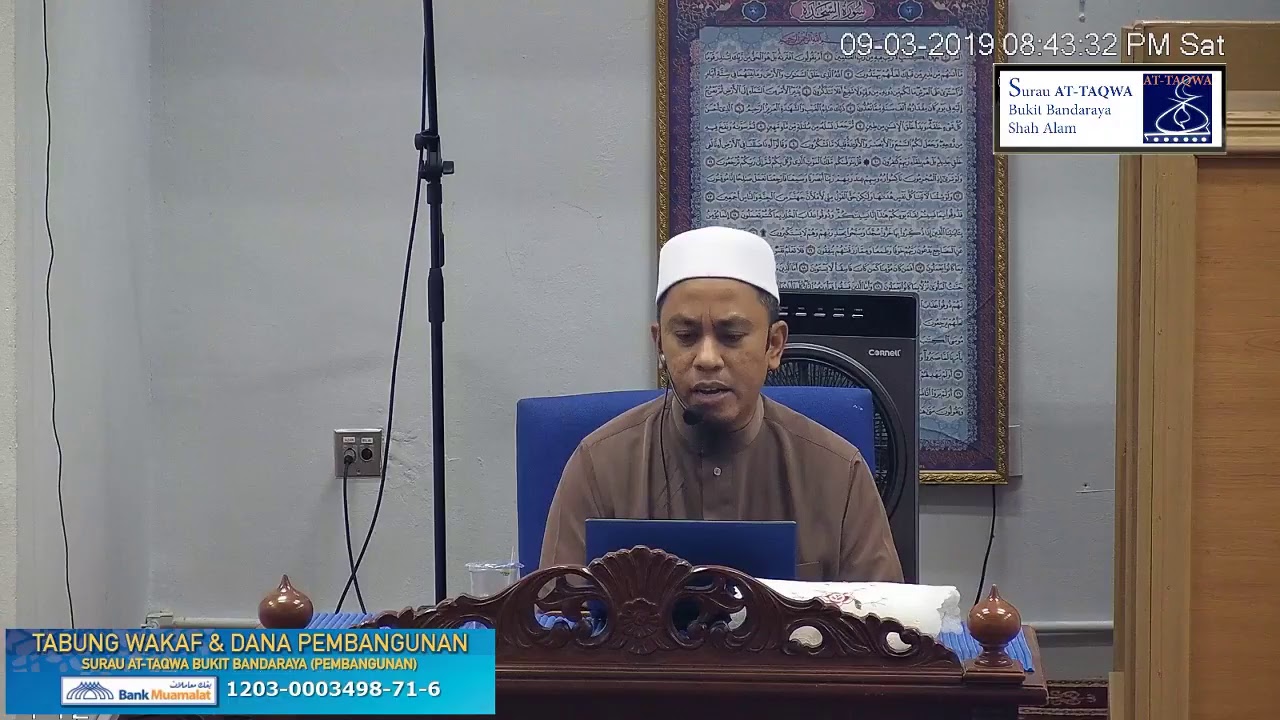 09-03-2019 Kuliah Kitab Riadus Solihin oleh Ustaz Firdaus Subhi - YouTube