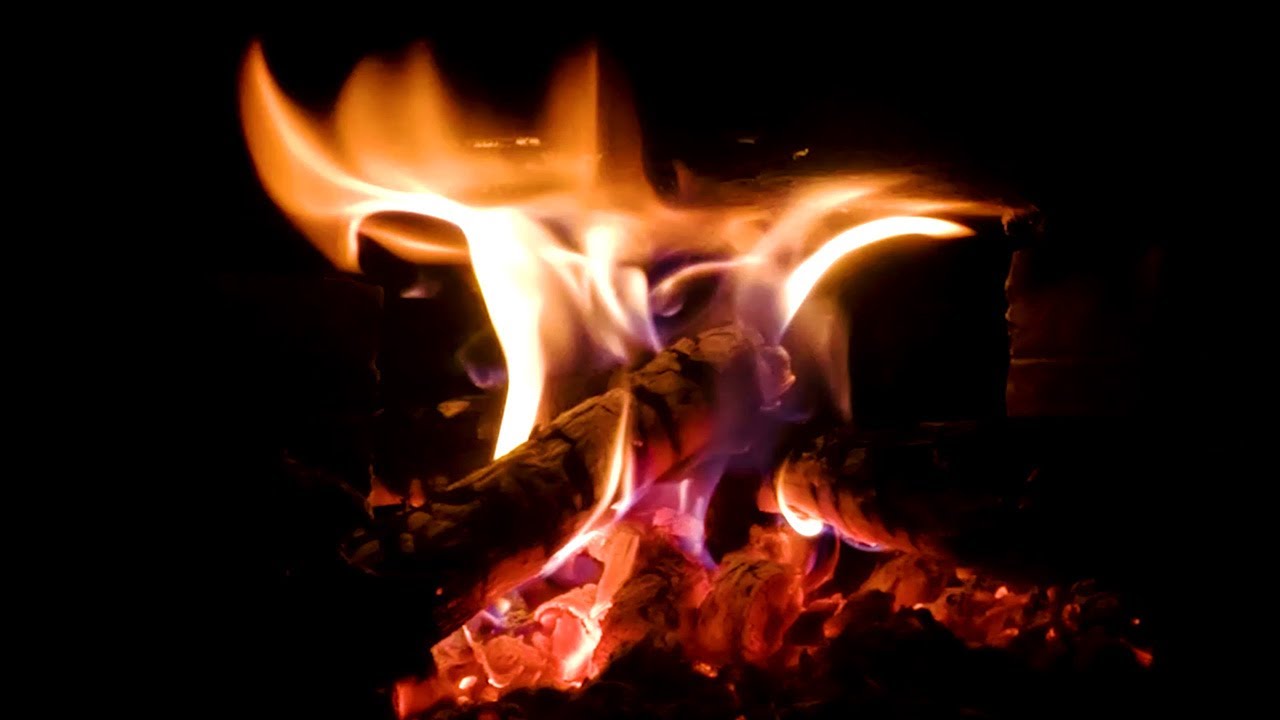 Holiday Relaxing with Cozy Fireplace Sounds, Burning Bonfire and Soft ...