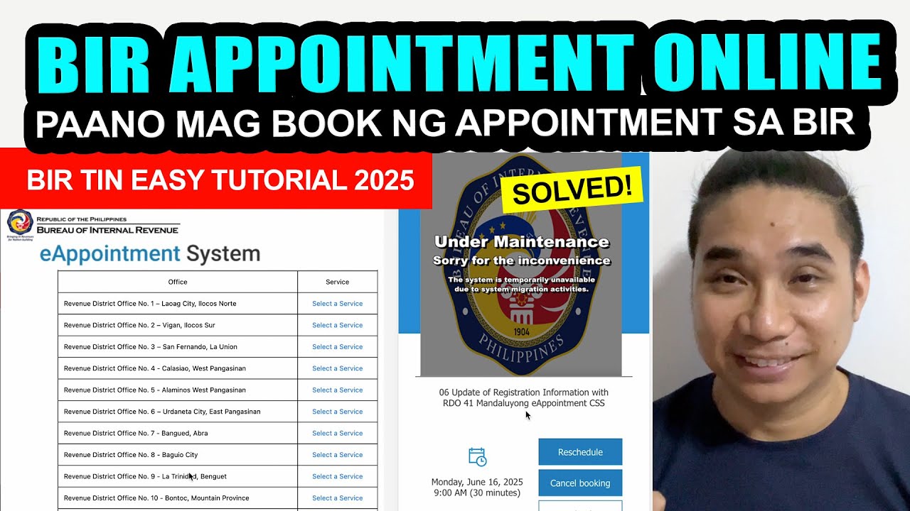 BIR ONLINE APPOINTMENT FOR TIN NUMBER 2025 | PAANO MAG BOOK ONLINE ...
