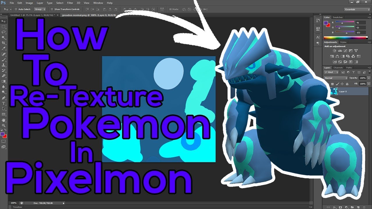 How To Retexture Pokemons, In Pixelmon - YouTube