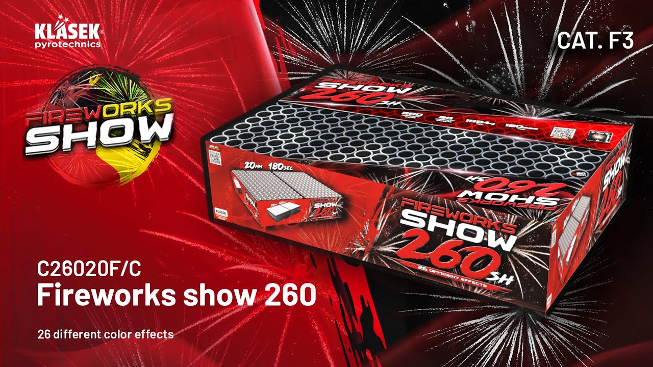C26020F/C Fireworks show 260 | Klasek pyrotechnics - YouTube
