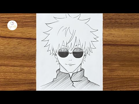 Anime Gojo drawing easy step || How to draw Gojo Saturo step by step | Easy anime character drawing 
