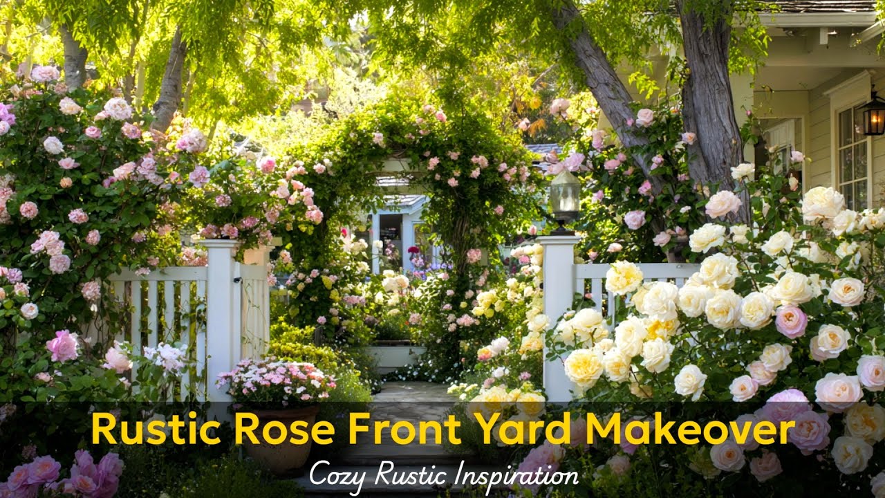 Cozy Rustic Landscape Design: The Beauty of Rose Bushes in Your Front ...