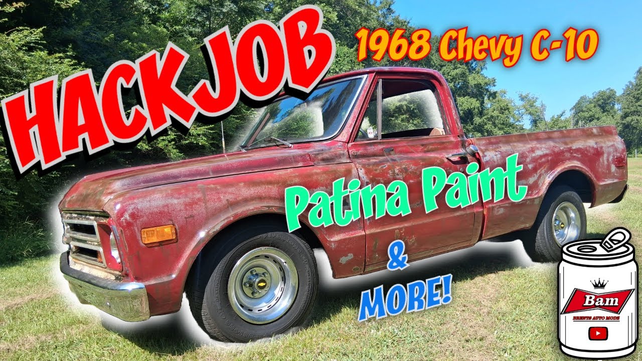 Patina match and clear coat Chevy C10 and rust repair. - YouTube