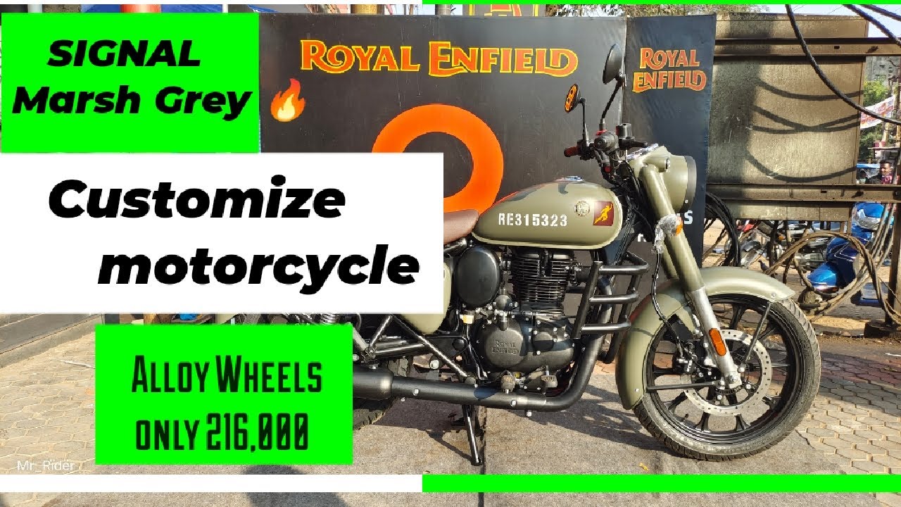 Customize RoyalEnfield Classic Motorcycle Signals Marsh Grey 350 Alloy ...