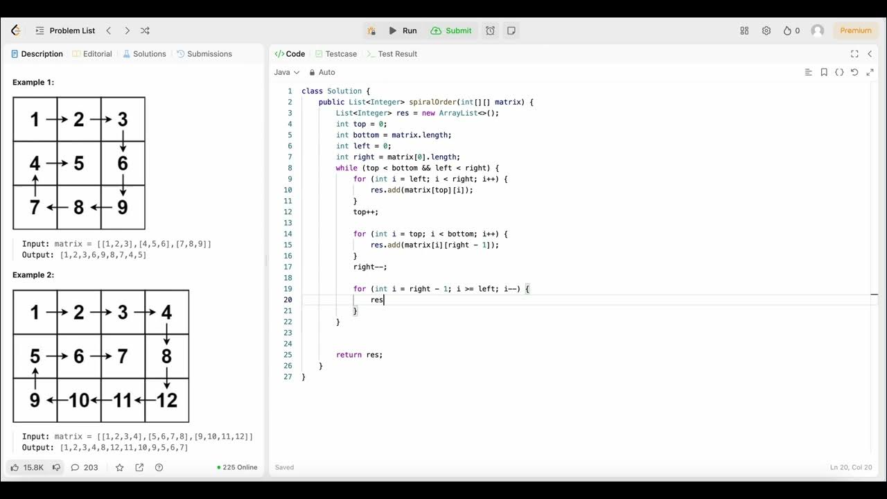 LeetCode 54: Spiral Matrix (Java) - YouTube