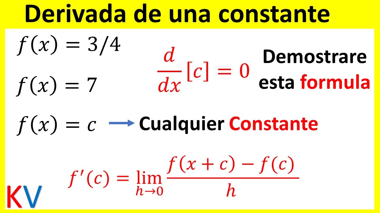 Como encontrar la Derivada de una CONSTANTE por DEFINICION en 3 minutos ...