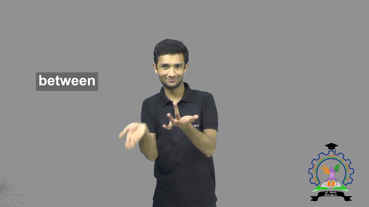 between, in the middle (sign 2) - YouTube