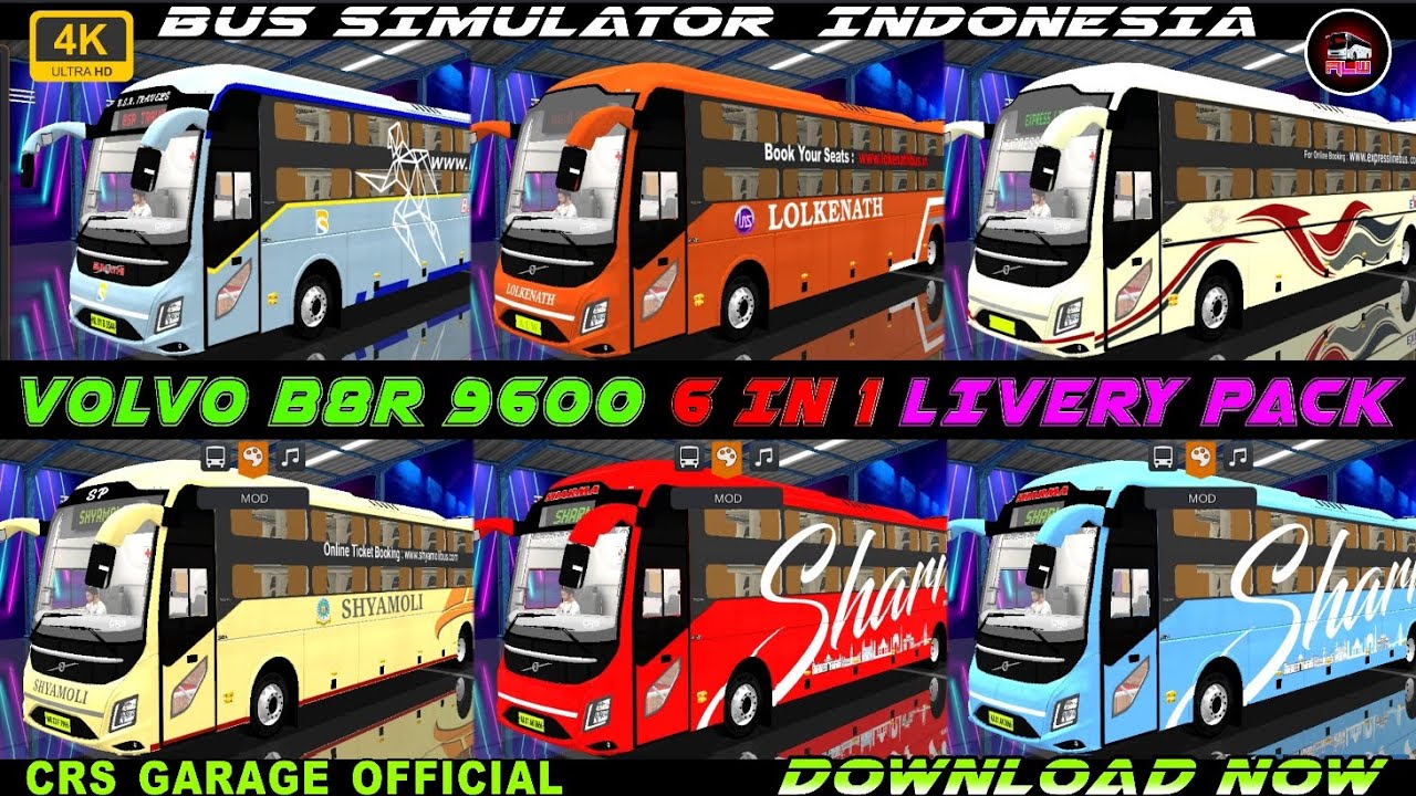 BRAND NEW VOLVO B8R 9600 (V2) SLEEPER BUS MOD LIVERY PACK FOR BUSSID ...