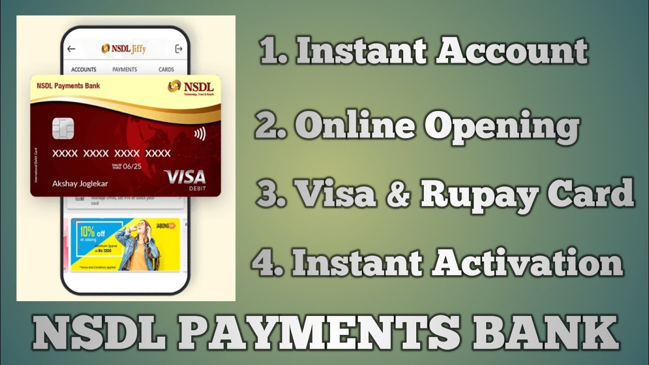 nsdl payments bank savings account opening online instantly 2020 - YouTube