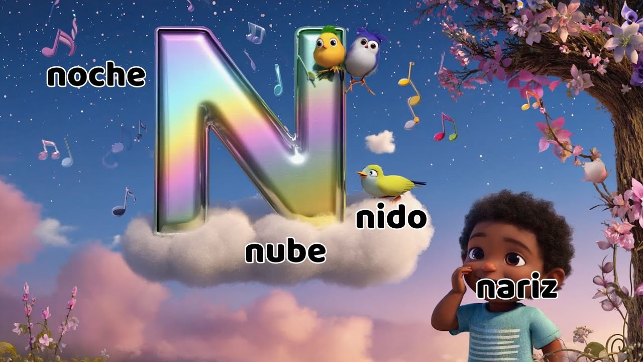 📚🎵 Aprende la N | Canción Infantil Educativa 🐦🌙☁👃 | ¡Vamos a Cantar con ...