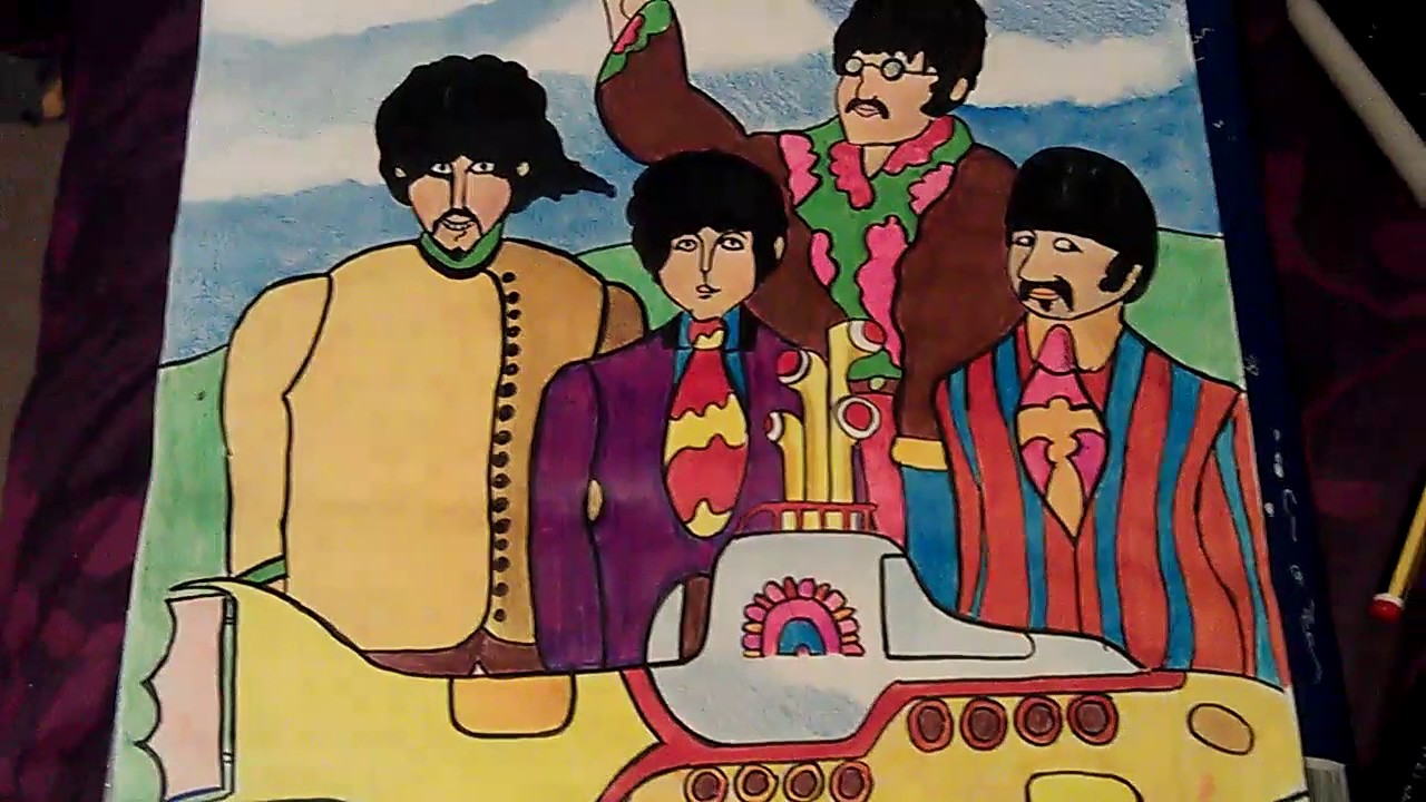 My drawing of the Beatles. From the yellow submarine :-) - YouTube