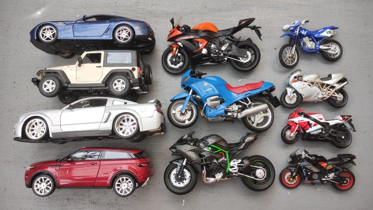 Various Diecast Model Cars & Bikes, Kawasaki, BMW Bike, Range Rover ...