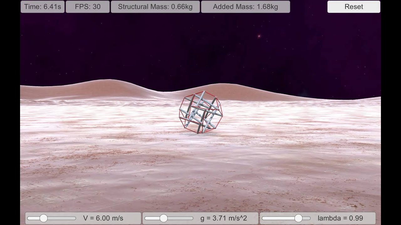 Tensegrity planetary lander - Diagonal crash test - YouTube