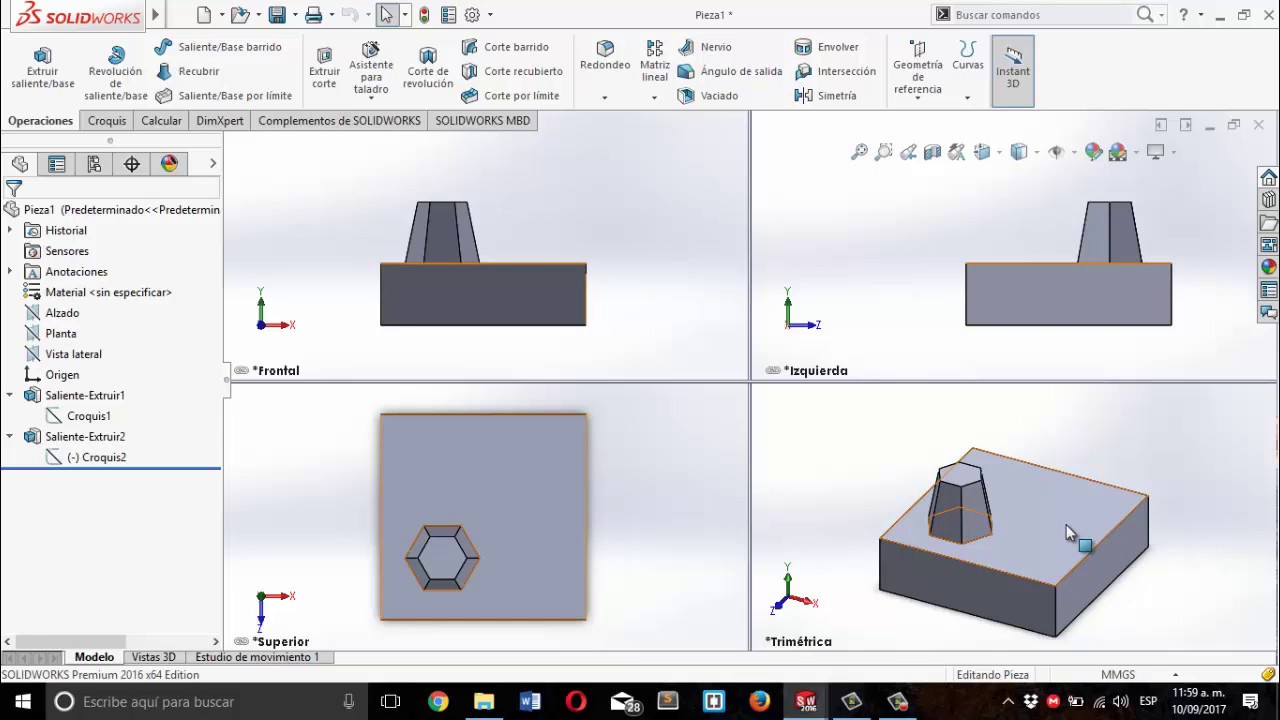 CAD Solidworks Extrusiones básicas. - YouTube