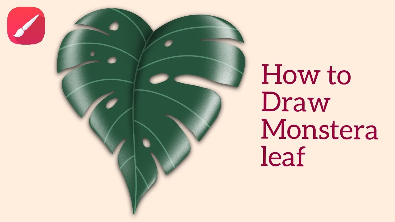 Monstera leaf illustration | Infinite painter | How to draw monster ...