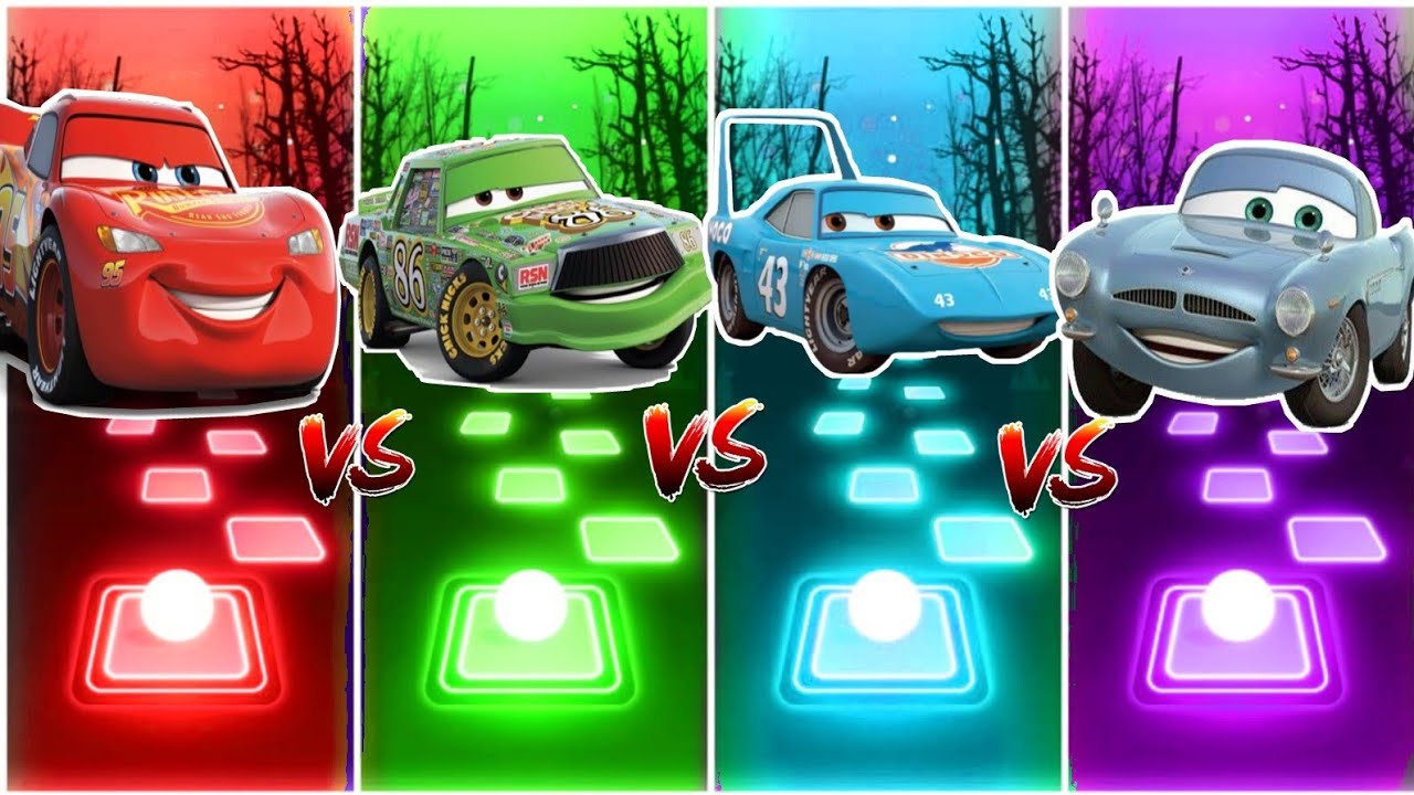 Cars - Lightning Mcqueen Vs Chick Hicks Vs The King Vs Doc Hudsun ...