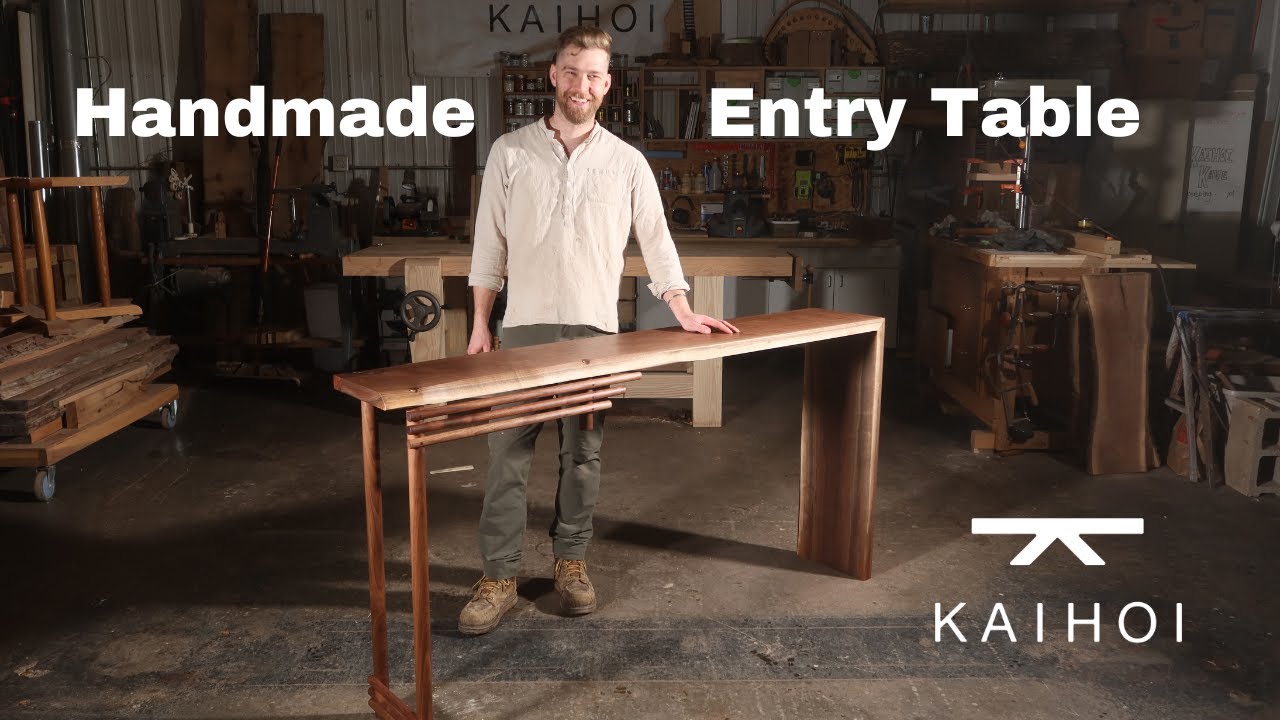 Entryway Table Build. The Scaffold Table in Walnut. - YouTube