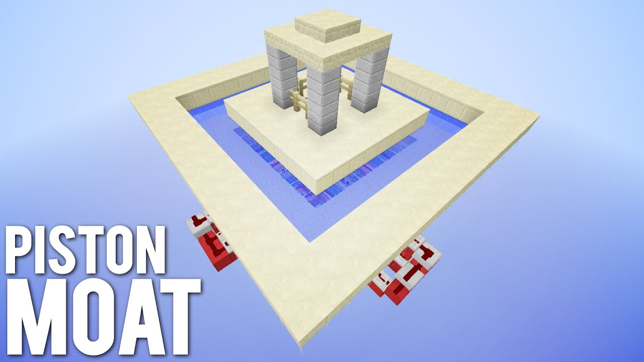 Minecraft: The Piston Moat [Base Security!] - YouTube