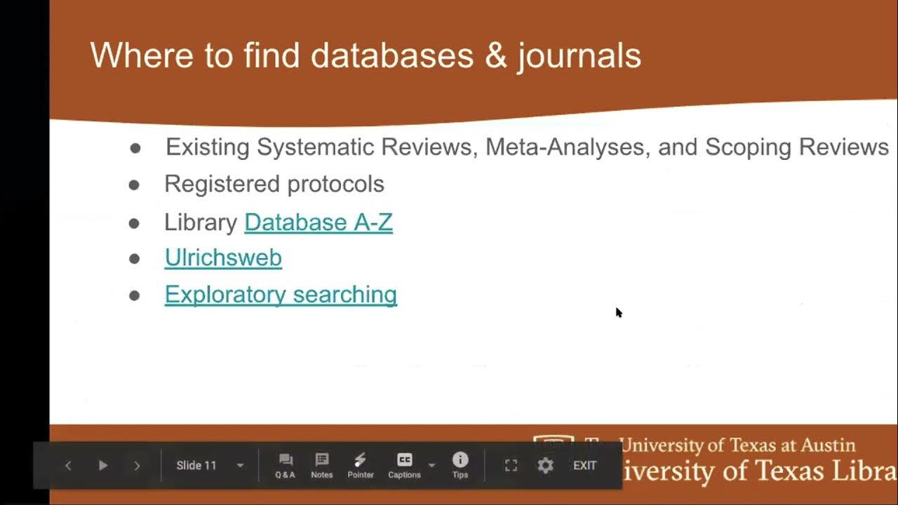 Identifying Databases & Journals Pt 3 Exploratory Searching - YouTube