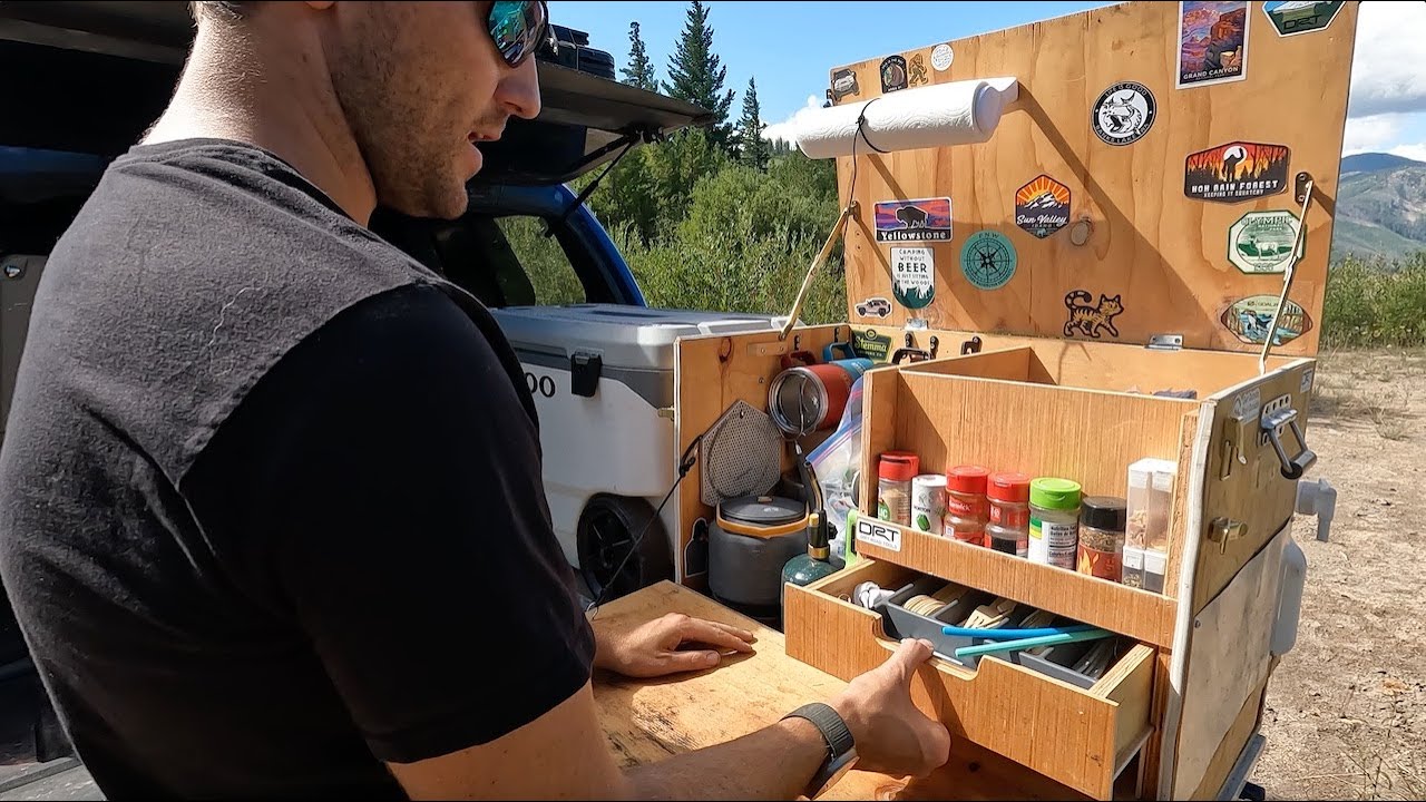 Camping Truck Bed Slide Tour | Ultimate Camp Kitchen & Gear Storage Setup - YouTube