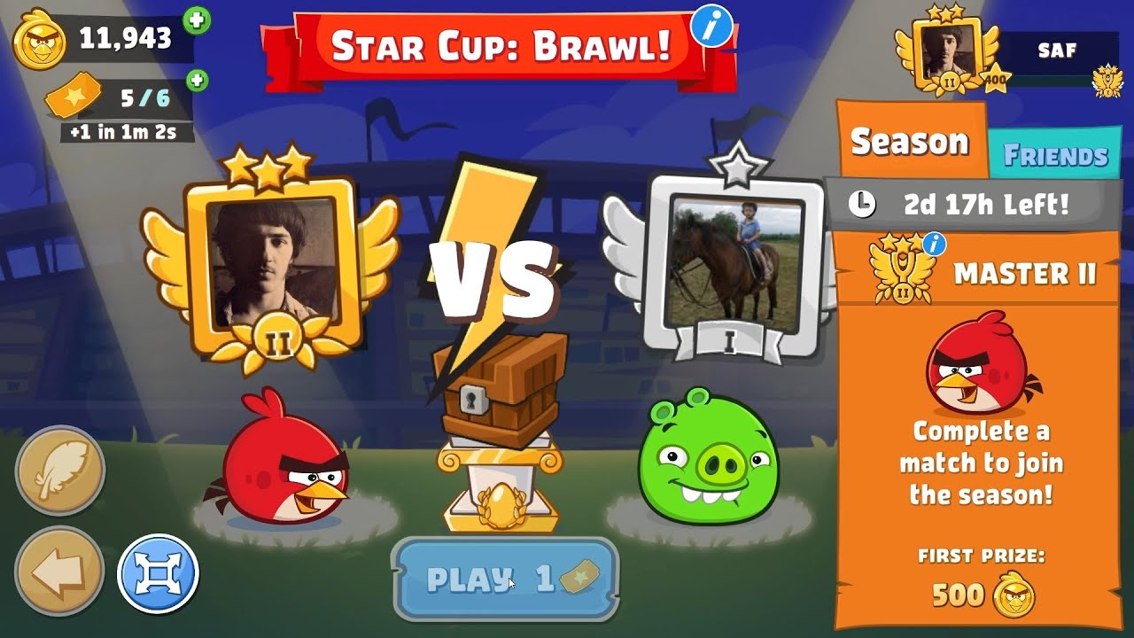 Angry Birds Friends. Star Cup Brawl! Seven wins in a row! Passage from ...