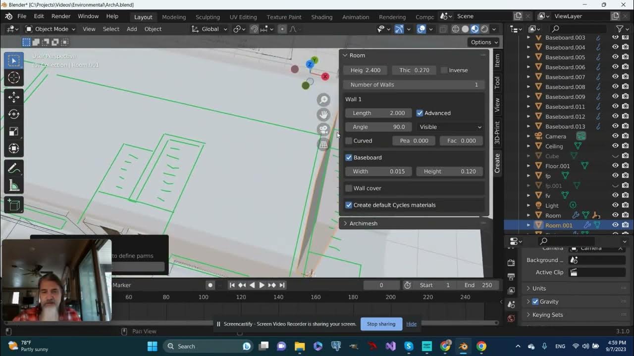 Adding a Second Floor with Blender Archimesh - YouTube