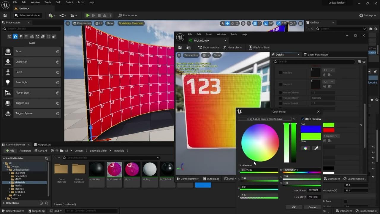 Unreal Engine - LedWall Builder - Static Mesh Blueprint - YouTube