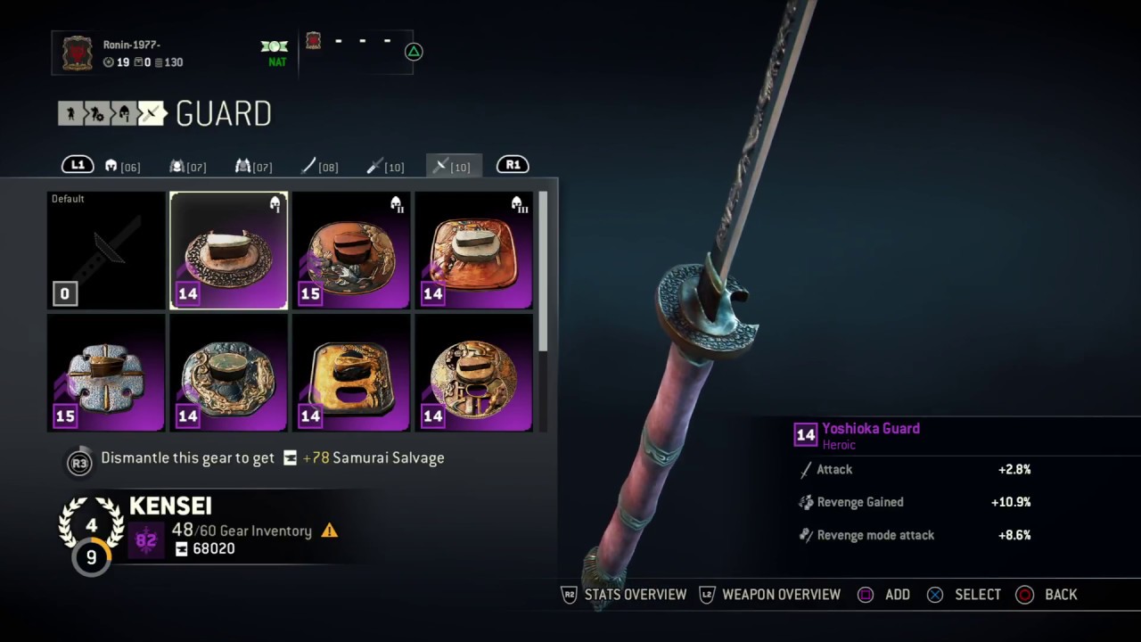 For Honor Kensei 3 Complete Nodachi Heroic Sword sets Yoshioka,Sagiyama ...