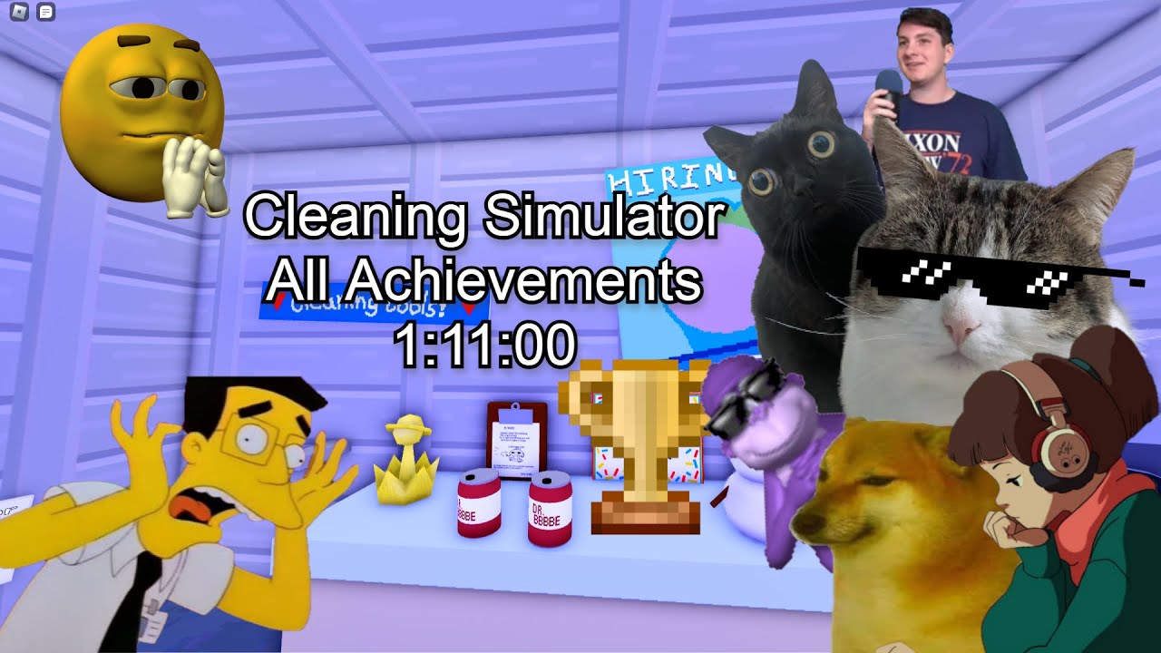 Cleaning Simulator - All Achievements Speedrun - 1:11:00 [Former WR ...