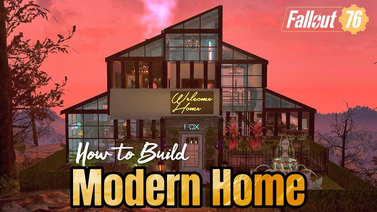 Modern Home Showcase with How To Build 2x Speed Tutorial #fallout76 ...