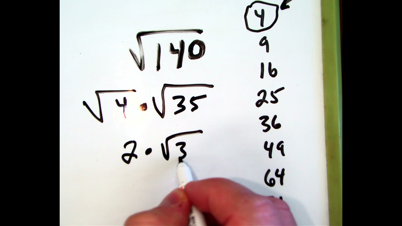 Simplifying Square Roots YouTube Simplifying Square Roots YouTube