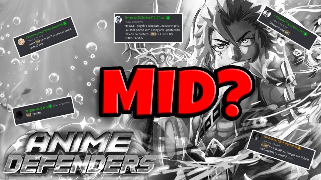 Update 5 Is... MID? | Anime Defenders - YouTube