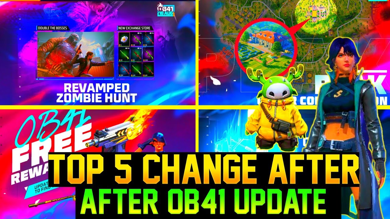 TOP 5 CHANGE AFTER OB41 UPDATE GARENA FREE FIRE MAX - YouTube