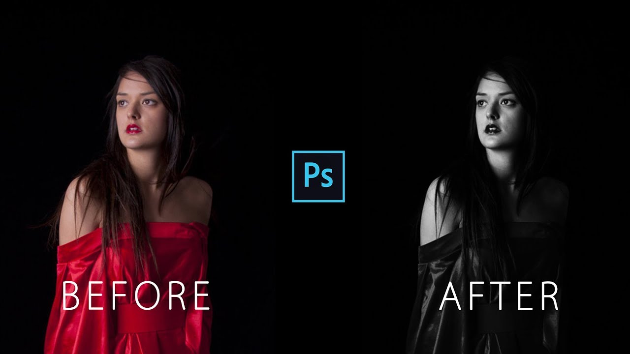 Photoshop Tutorial Black & White Effect Using Gradient Map - YouTube