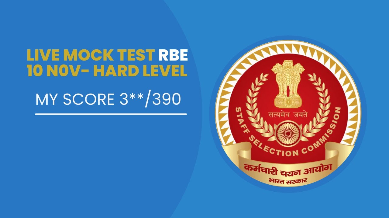 RBE LIVE MOCK TEST 10 NOV 2024. MY SCORE 324/390. MODERATE TO HARD ...