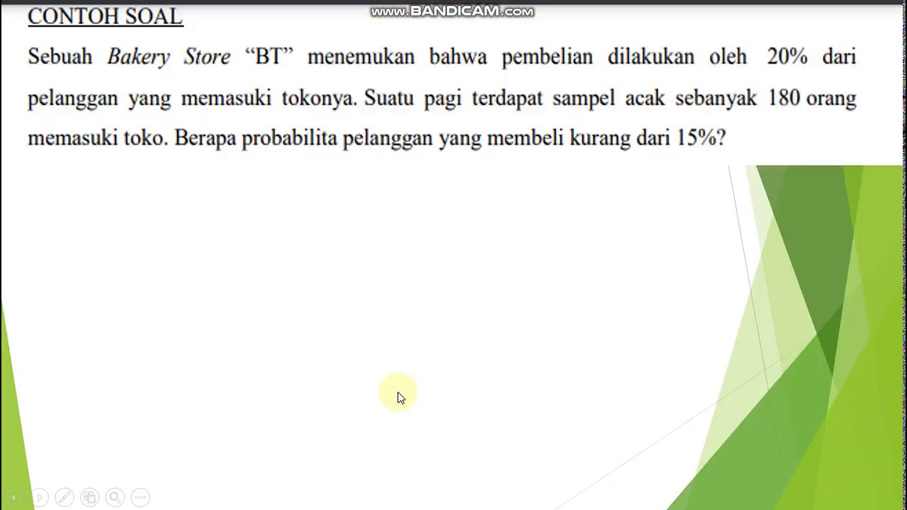 distribusi sampling proporsi - YouTube