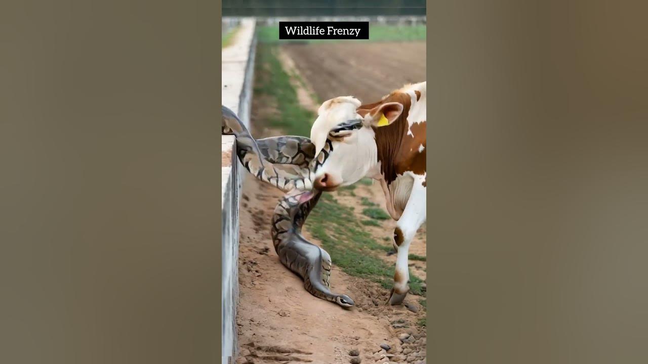 Python grabbing a cow's calf #nature #animallife #animals #wildlife # ...