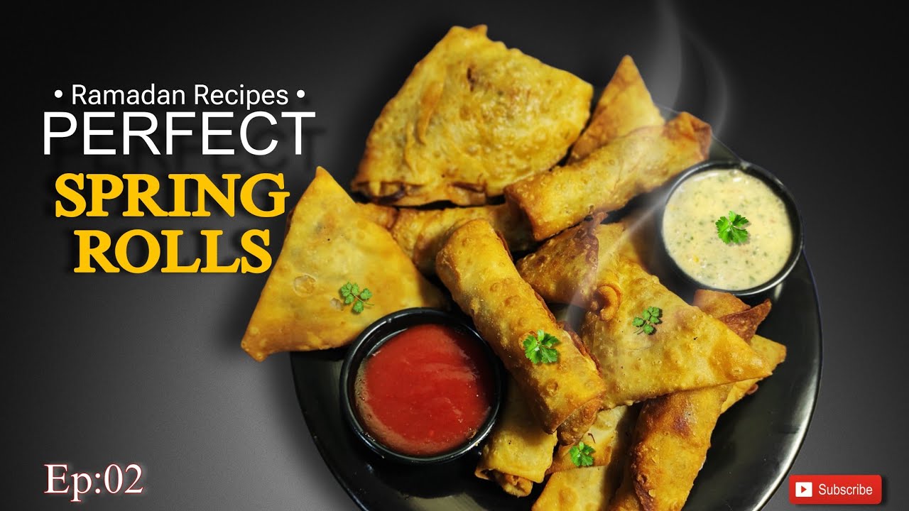 Ramadan Recipes | Crispy vegetable spring rolls recipe and mini samosa ...