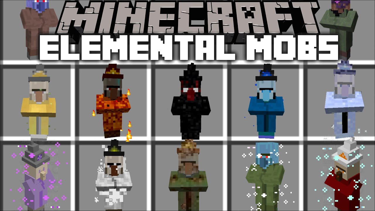 Minecraft ELEMENTAL MOBS MOD / FIGHT OFF THE EVIL VILLAGER MONSTERS ...