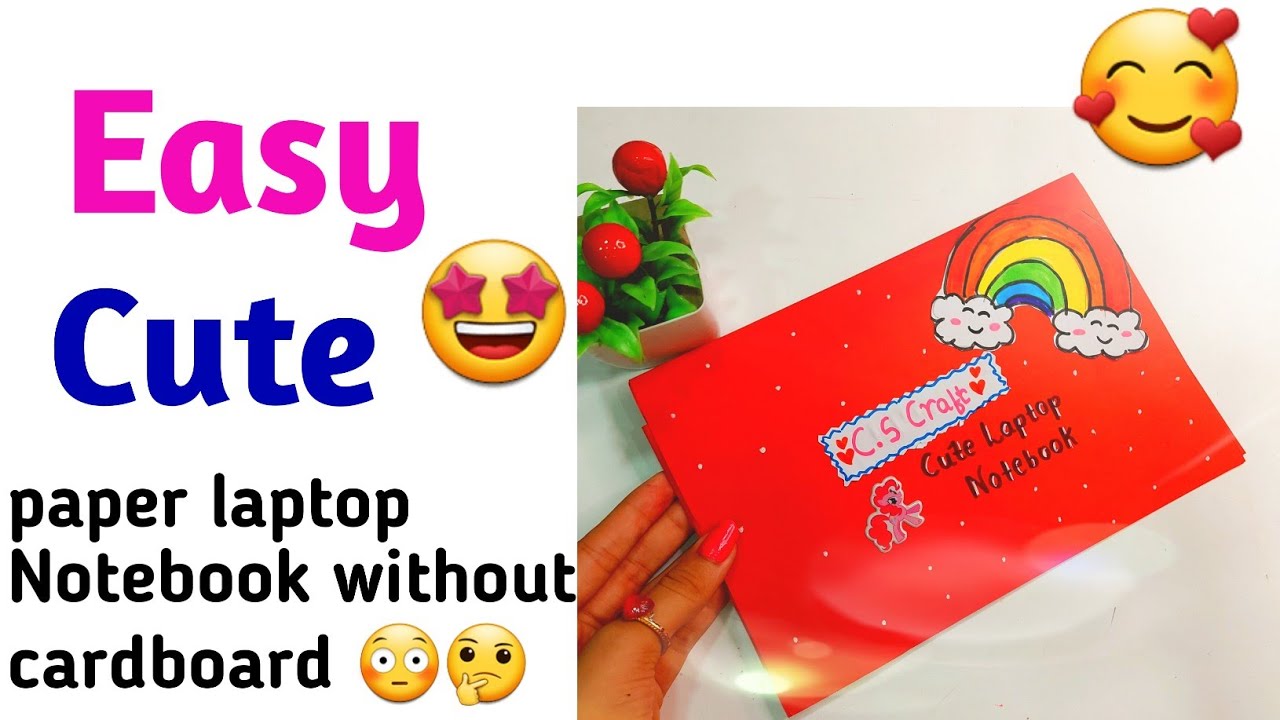 how to make paper cute laptop notebook without cardboard 🌈🥳 |diy paper ...