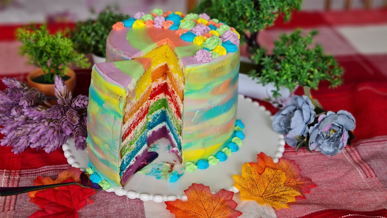 Tort Curcubeu / Rainbow Cake - uimitor și delicios - YouTube