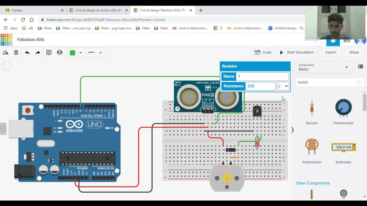 connecting the dc motor to Arduino with ultrasonic sensor - YouTube